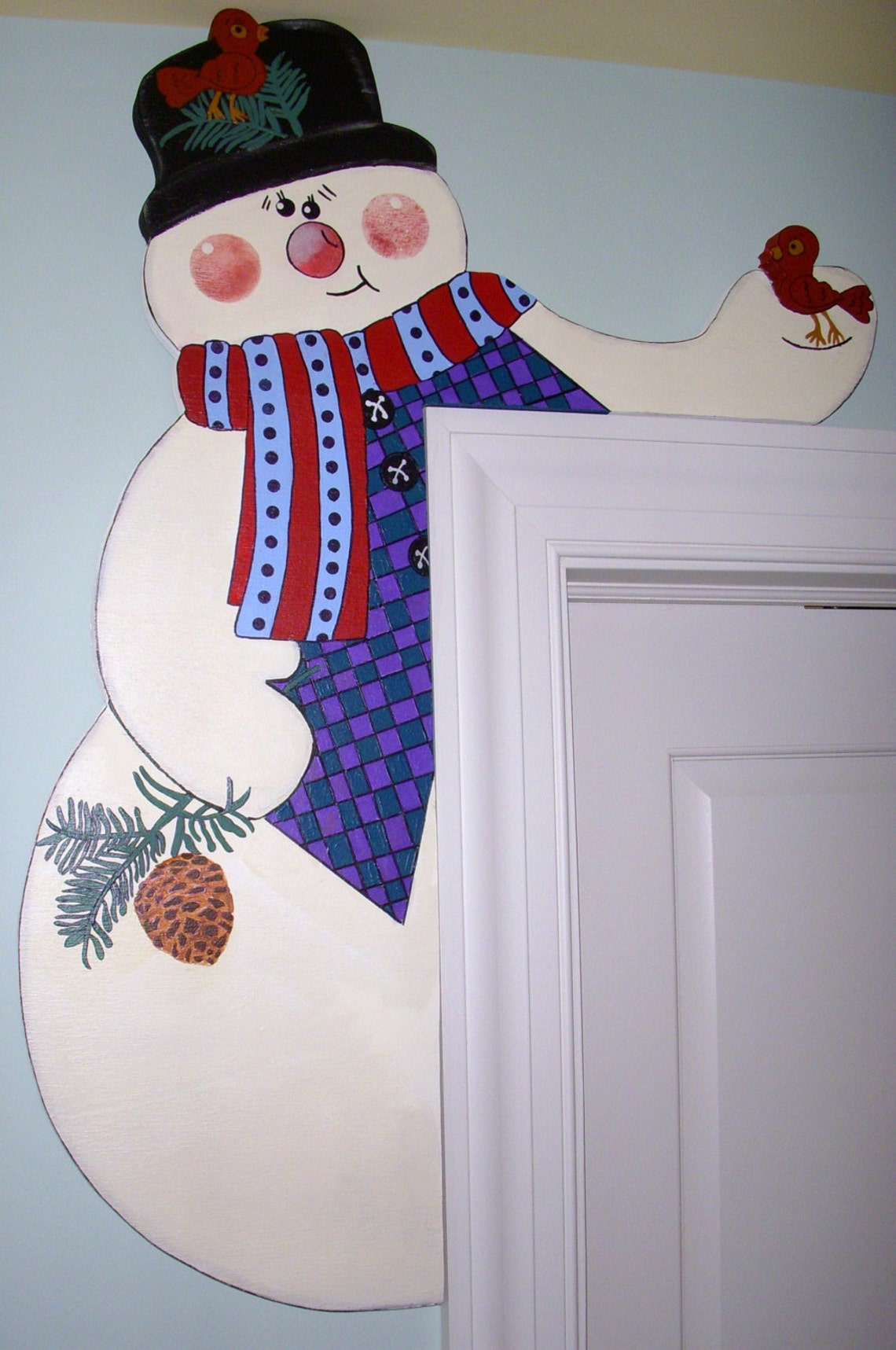 Debis Doings PAPER PATTERN Snowman Door Hugger-30 Tall - Etsy