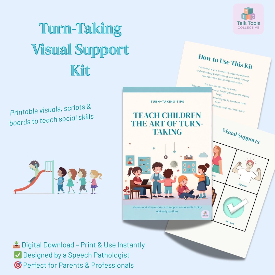 Turn-taking Visual Support Kit | Social Skills | First Then | My Turn ...