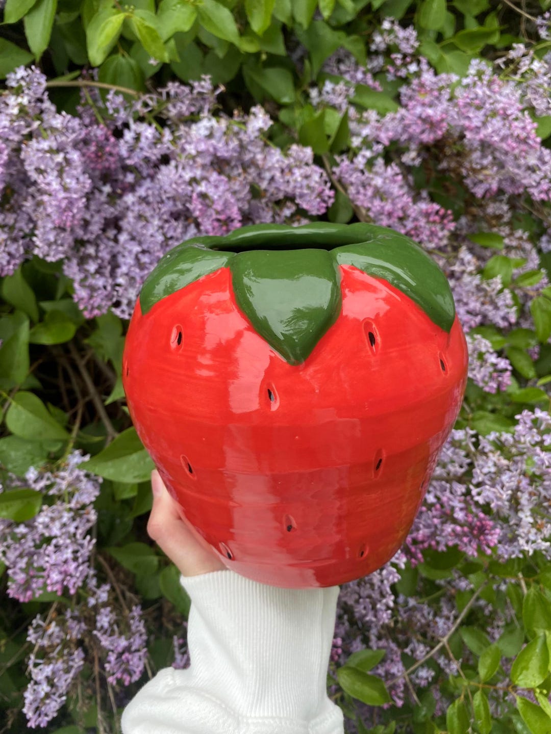 Handmade Ceramic Strawberry Vase | Pottery Wheel Thrown Vase | Unique ...