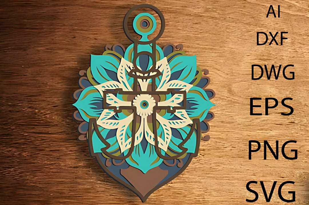 3D Layered Anchor Mandala SVG DXF: Laser Cut Files (digital Download ...