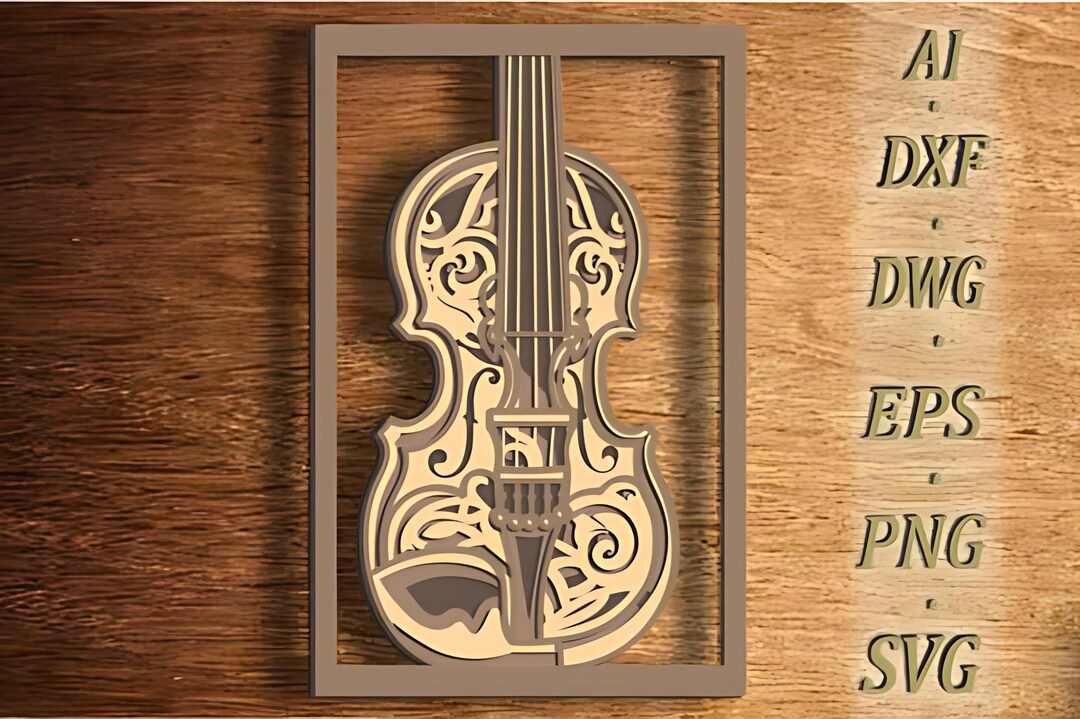 Violin Laser Cut Template: 3D Musical Instrument SVG DXF Files - Etsy