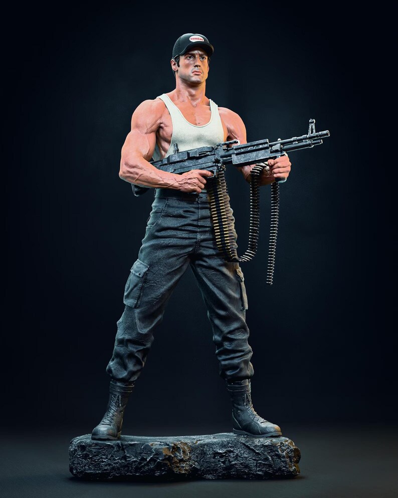 Rambo STL 3D Print File | Rambo Figurine STL | Action Hero 3D Model ...