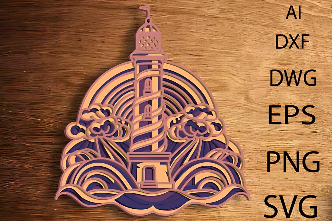 Lighthouse Mandala SVG: 3D Layered Laser Cut Files (digital Download ...