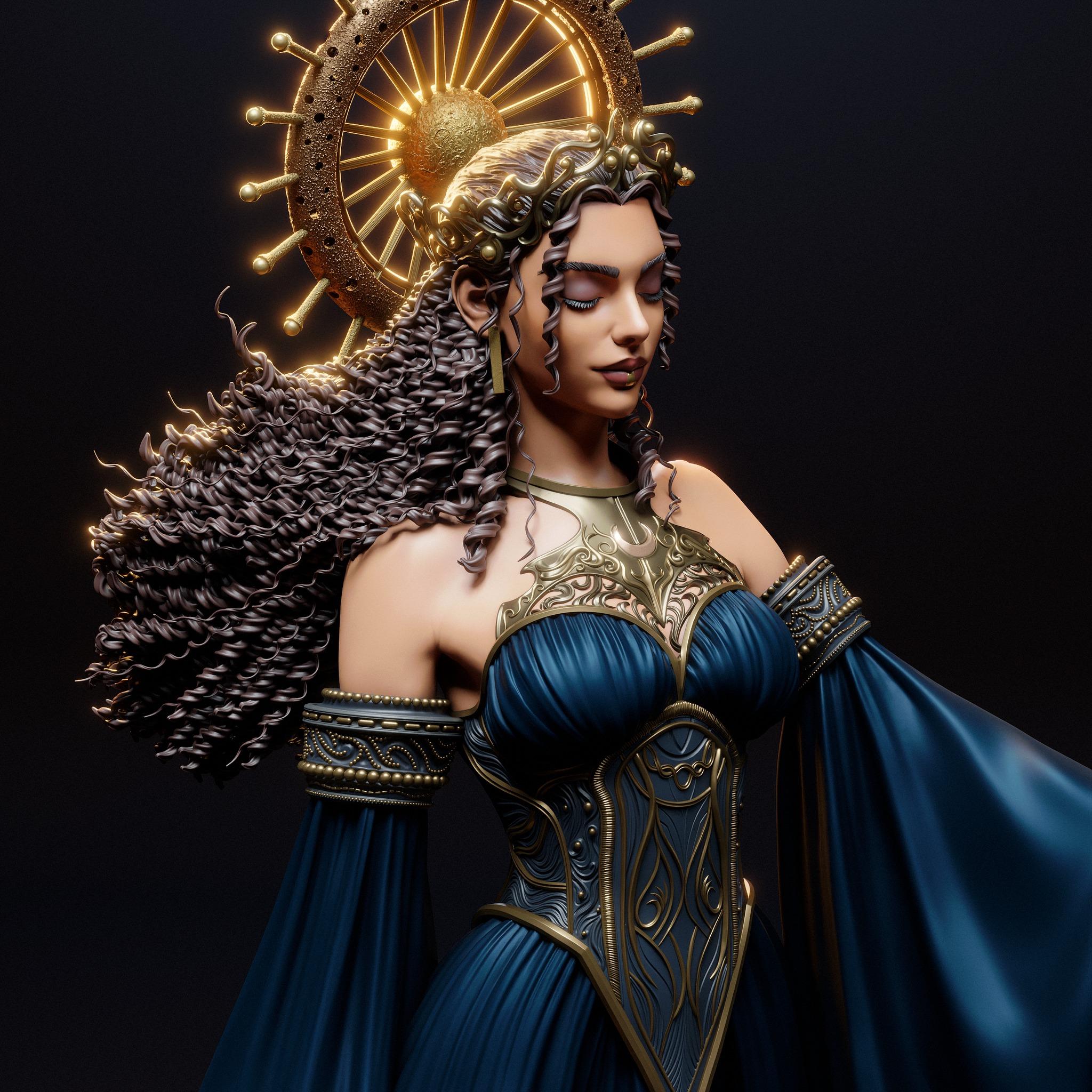 Nyx Goddess STL 3D Print File | Greek Goddess of Night Figurine STL ...