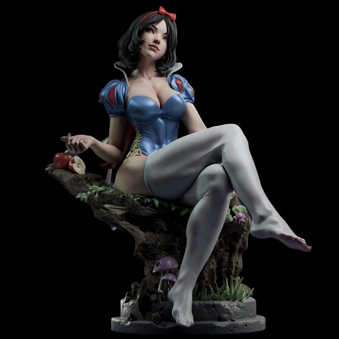 白雪姫STL 3Dプリントファイル | おとぎ話のSTLフィギュア | プリンセスSTLモデル | 3Dプリント可能な白雪姫像 | ファンタジーガールSTLデジタルファイル - Etsy 日本