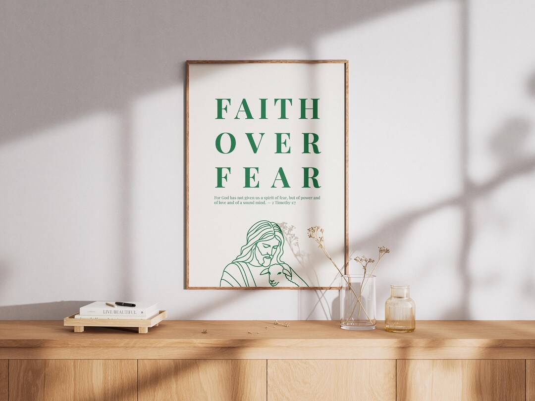 Faith Over Fear Printable | Christian Wall Art | Jesus Print ...