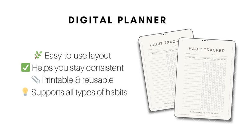 30-day Habit Tracker Printable || A4 & US Letter Sizes | Instant ...