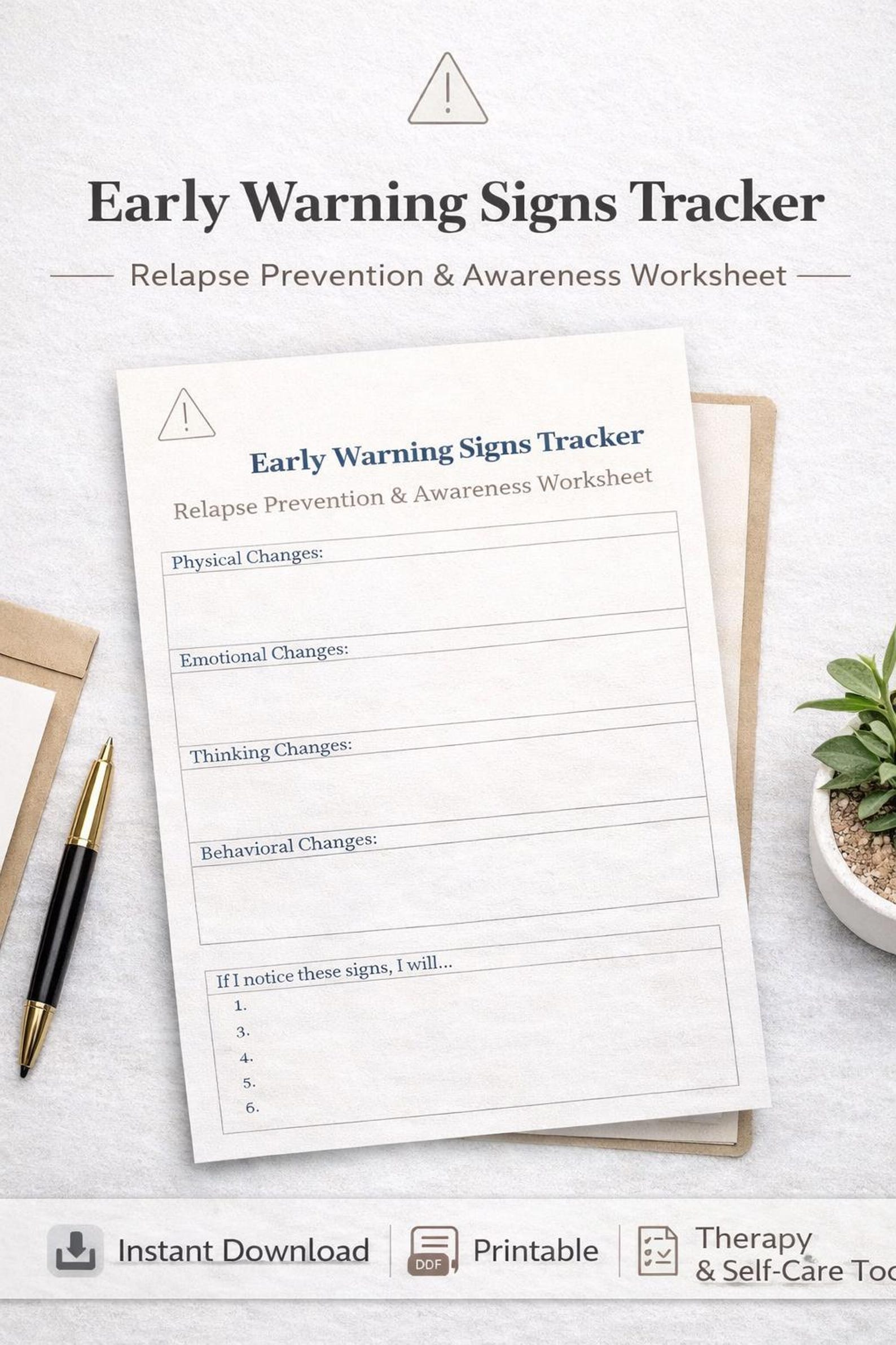 Early Warning Signs Tracker & Relapse Prevention PDF | Psychosis ...