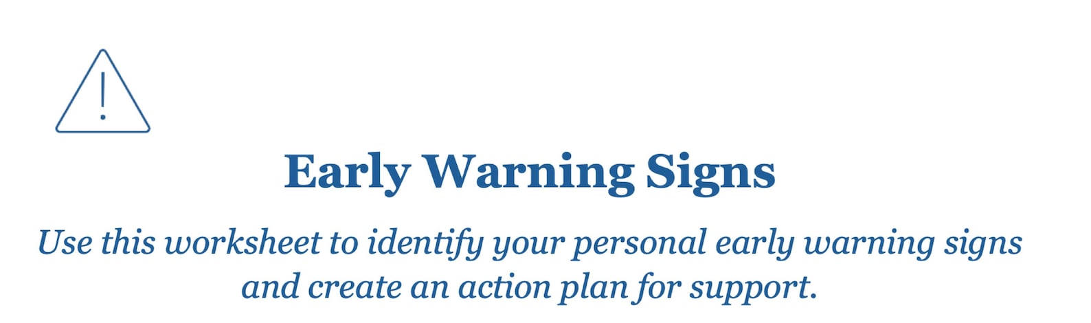 Early Warning Signs Tracker & Relapse Prevention PDF | Psychosis ...