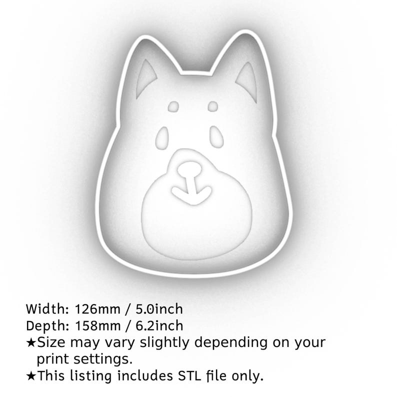 Shiba Inu Face Tray STL File (type A) - Whimsical Dog Trinket Dish ...