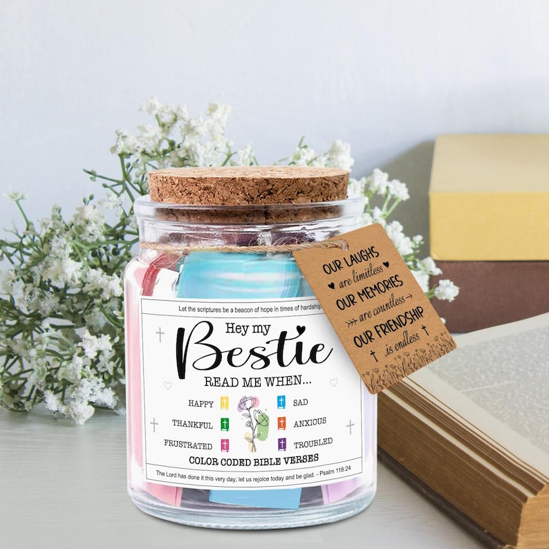 Bestfriend Bestie Gifts Bible Verse Jar: Christian Encouragement ...