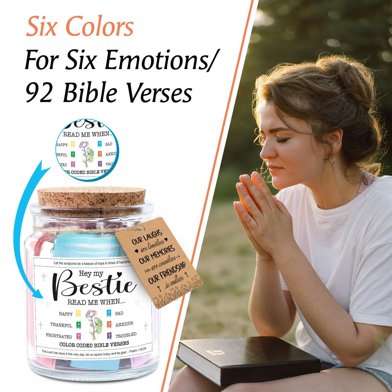 Bestfriend Bestie Gifts Bible Verse Jar: Christian Encouragement ...