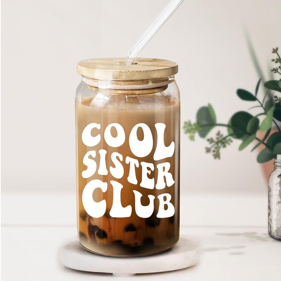 Sister Club Glass Cup – Retro Bestie Gift, 16oz Tumbler - Etsy