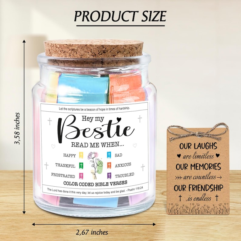 Bestfriend Bestie Gifts Bible Verse Jar: Christian Encouragement ...