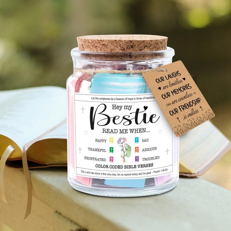 Bestfriend Bestie Gifts Bible Verse Jar: Christian Encouragement ...