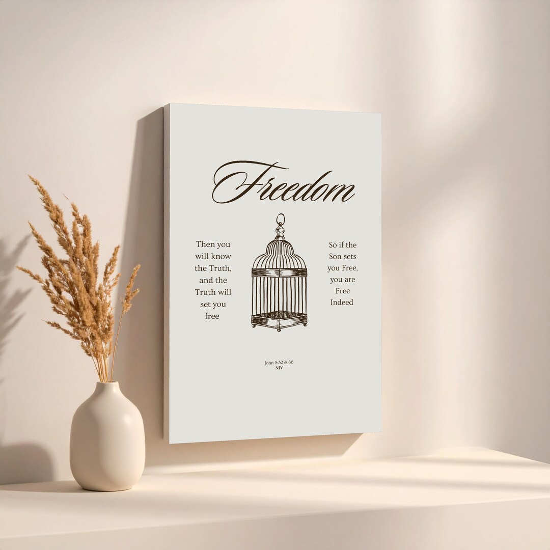 Inspirational Wall Art Canvas Print, Freedom Quote Art, Home Decor ...