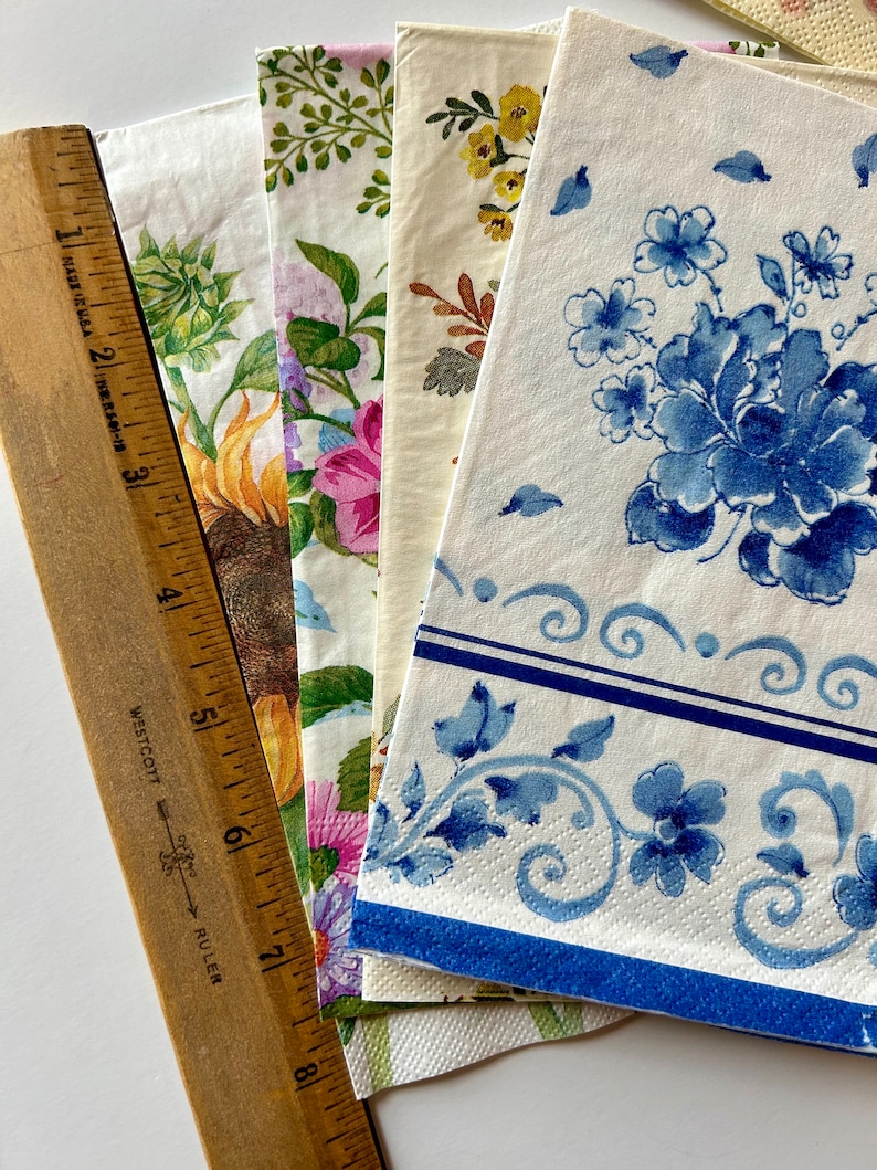 Flower Flora Paper Napkins SET of 15 Different Patterns Hydrangeas ...