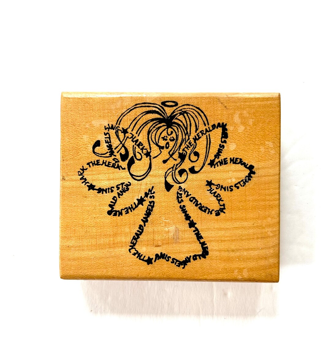 Vintage Distinctive Impressions Angel Rubber Stamp Hark the Herald ...