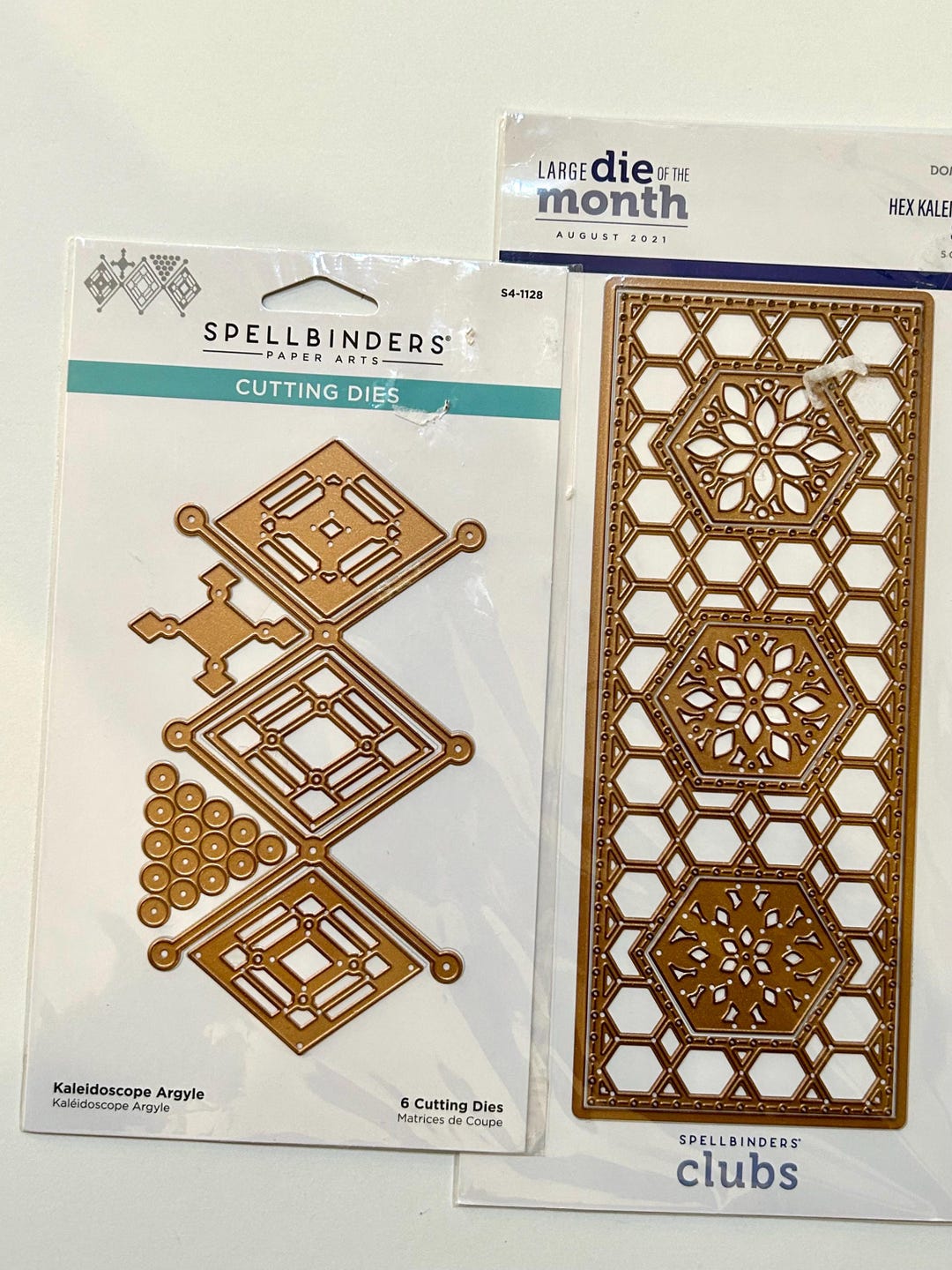 Spellbinders Geometric Metal Dies Kaleidoscope Argyl and Hex ...