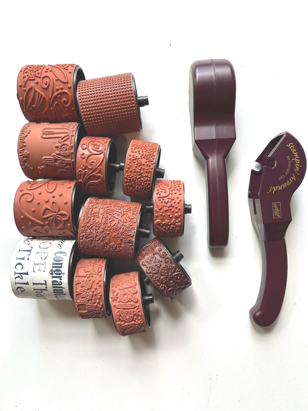 Stampin up Roller Stamps and Handles Set of 14 Stampin Around Christmas ...