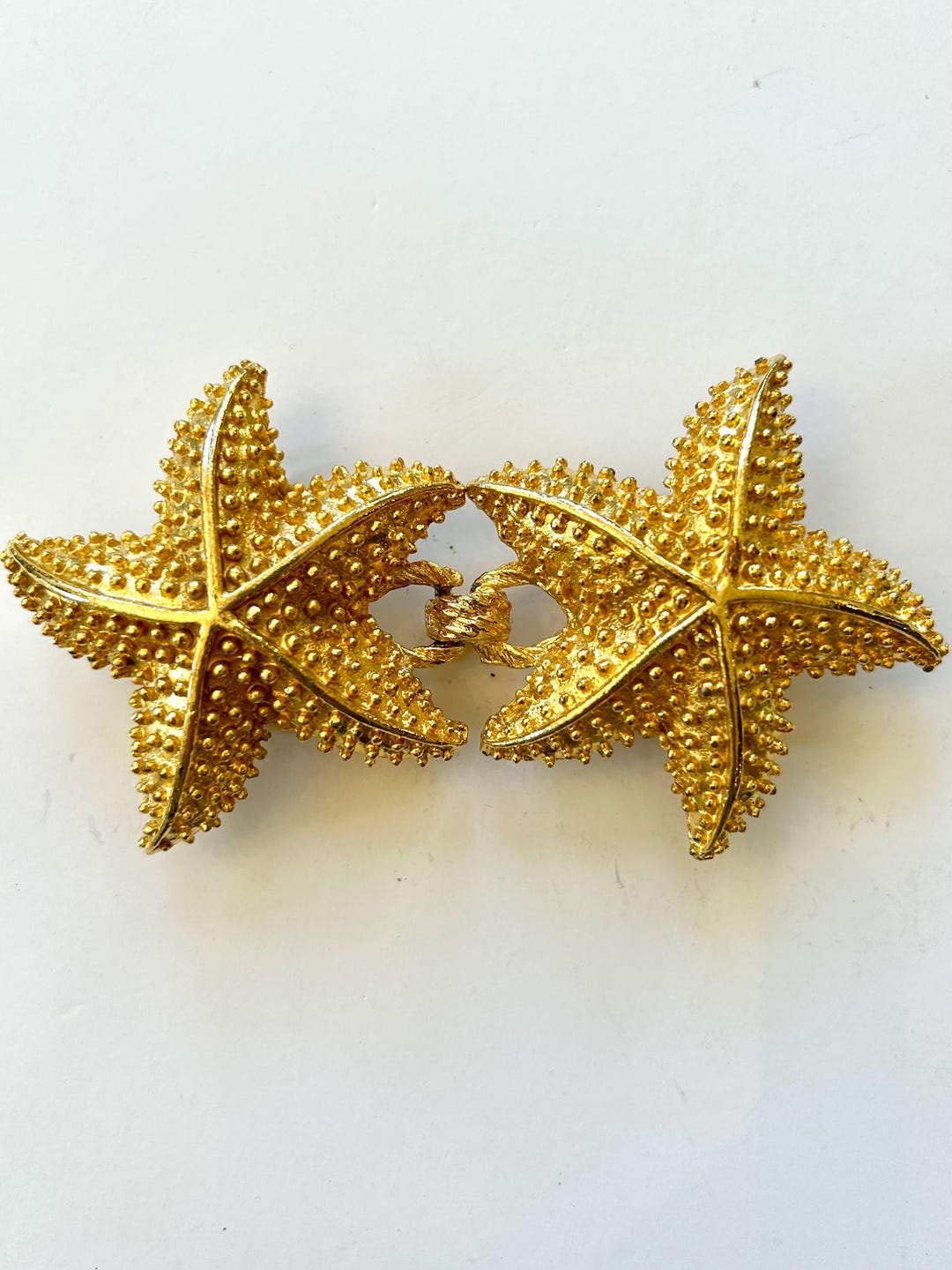 Vintage Starfish Gold Tone Belt Buckle 2 Pieces DIY Belt Coastal Women ...