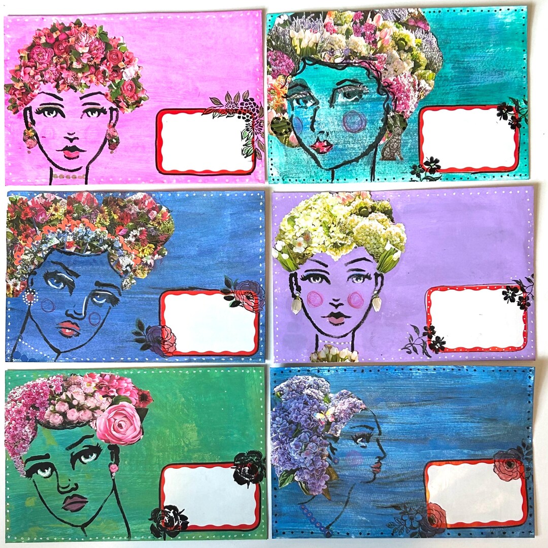 Mailart Envelopes Set of 6 Collage Extra Large Envelopes for Junk ...