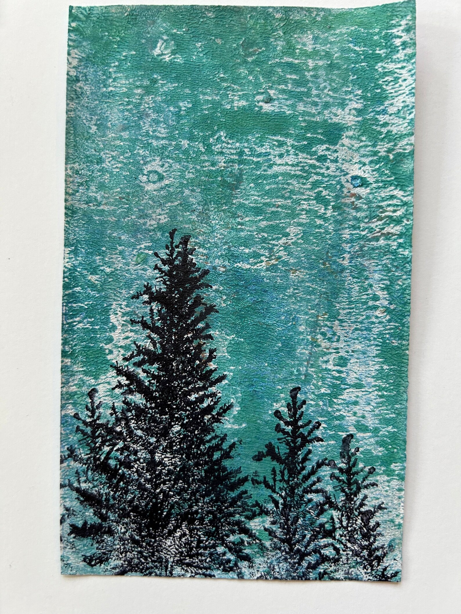 GELLI PRINTS Christmas Index Cards Set of 20 Handprinted UNIQUE Junk ...
