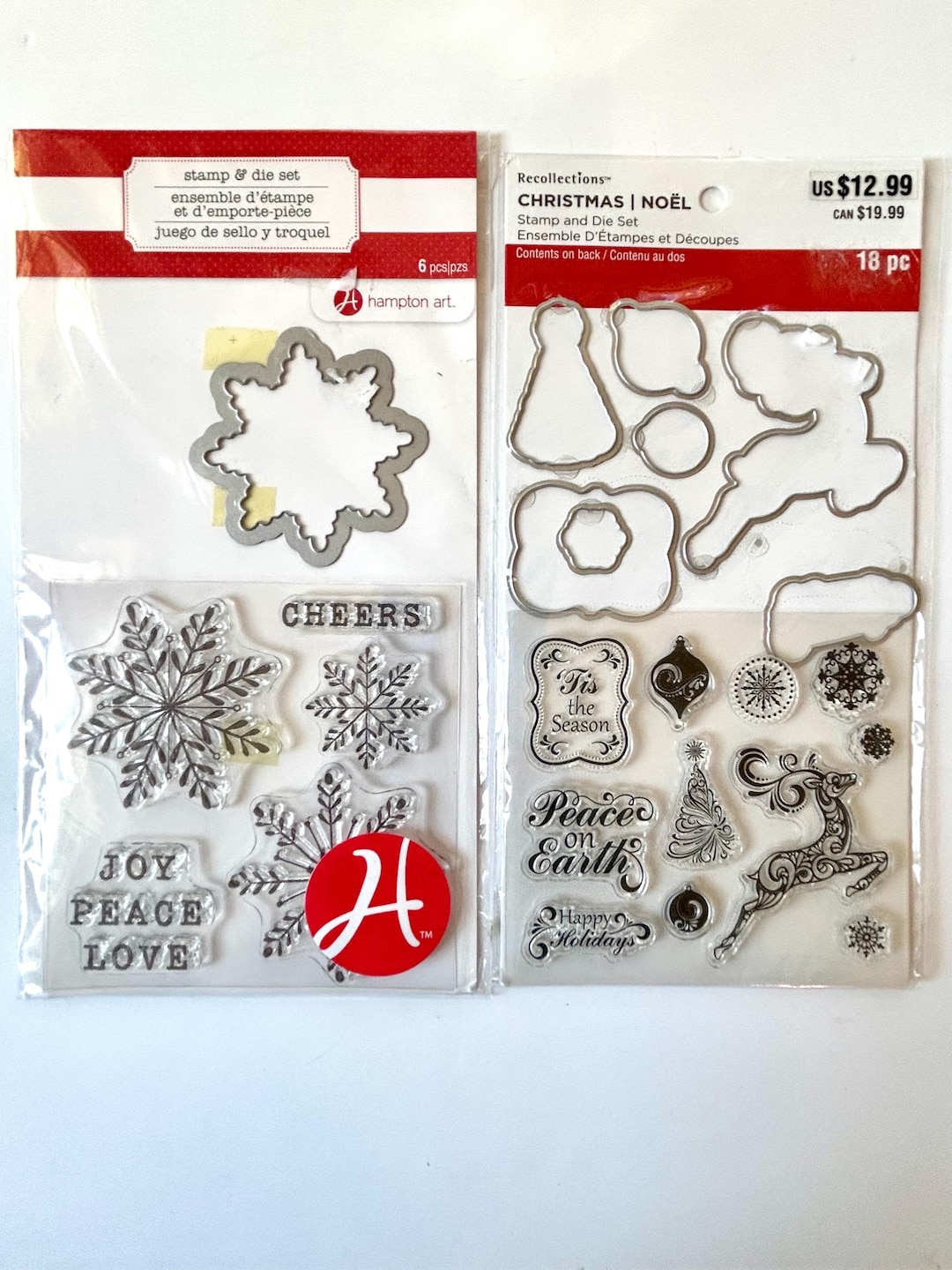 Hampton Arts and Recollections Christmas Stamps and Metal Dies Set of 2 ...