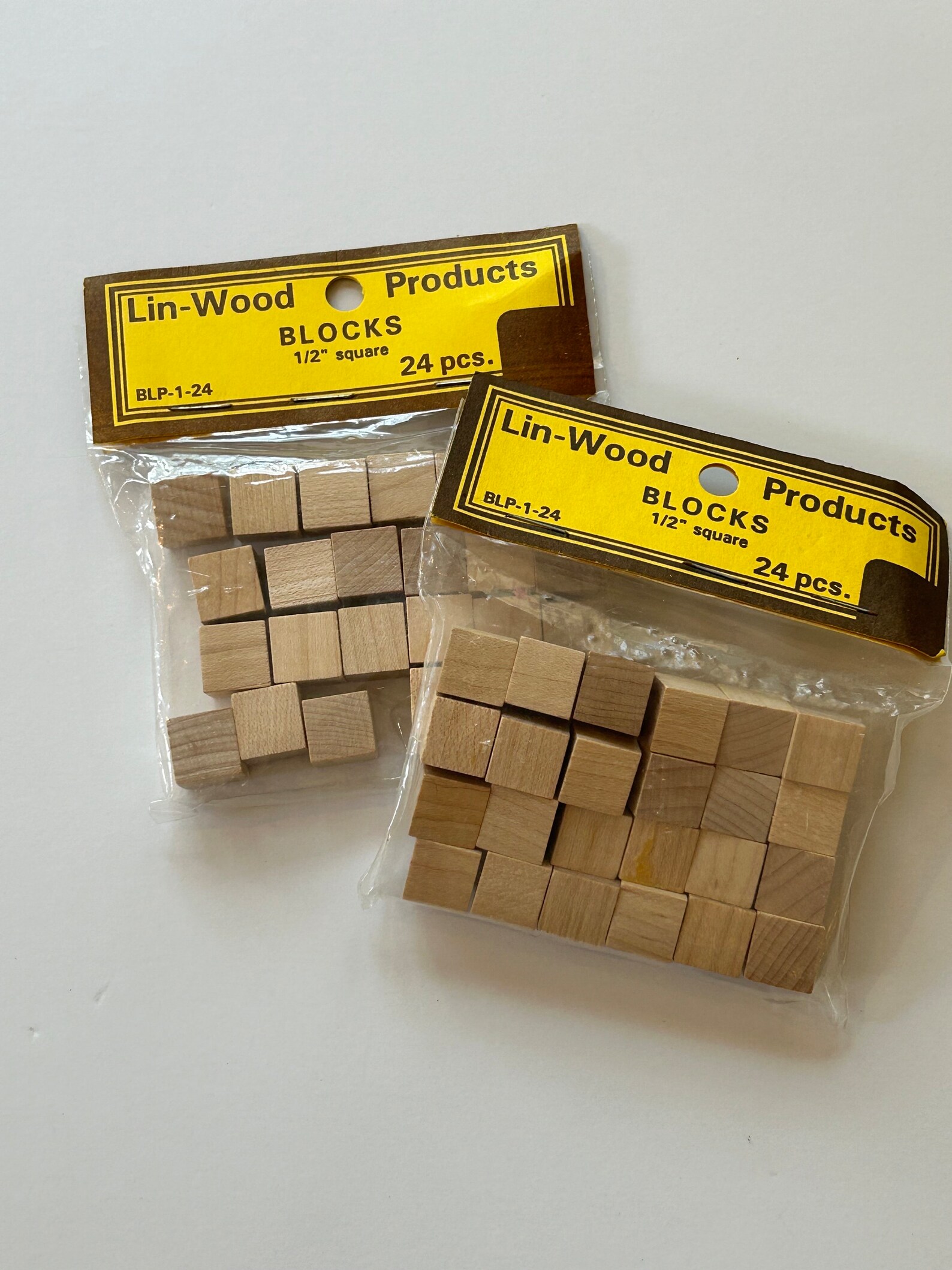 Wood Blocks by Linwood Michigan Made in USA 48 Pieces 1/2 Inch Blocks ...