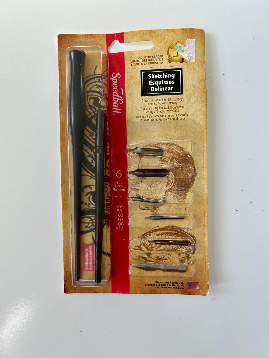 New Speedball Sketching Pen Nibs SET of 6 With 2 Pens Tip - Etsy