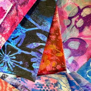 GELLI PRINTS Floral Abstract Index Cards 20 Cards Handprinted UNIQUE ...