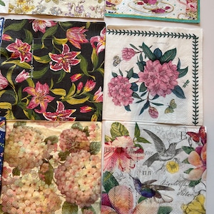 Flower Flora Paper Napkins SET of 15 Different Patterns Hydrangeas ...