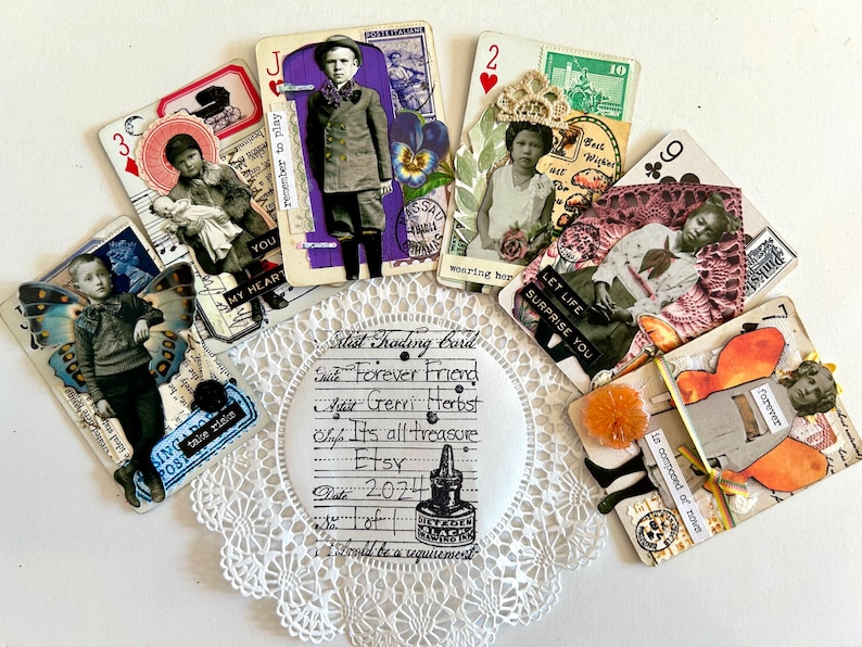 Artist Trading Cards ATC Mini Collage Vintage Inspired Ephemera ...