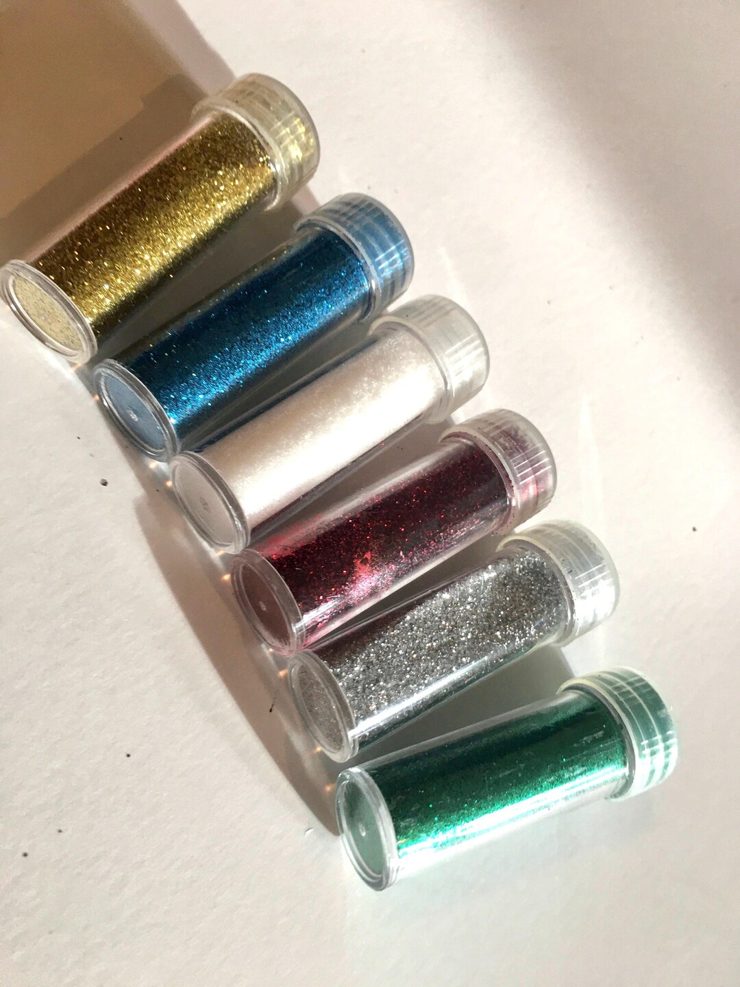 Assorted Tiny Super Fine Glitter Vials Set 6 Crafts Card Making Junk ...