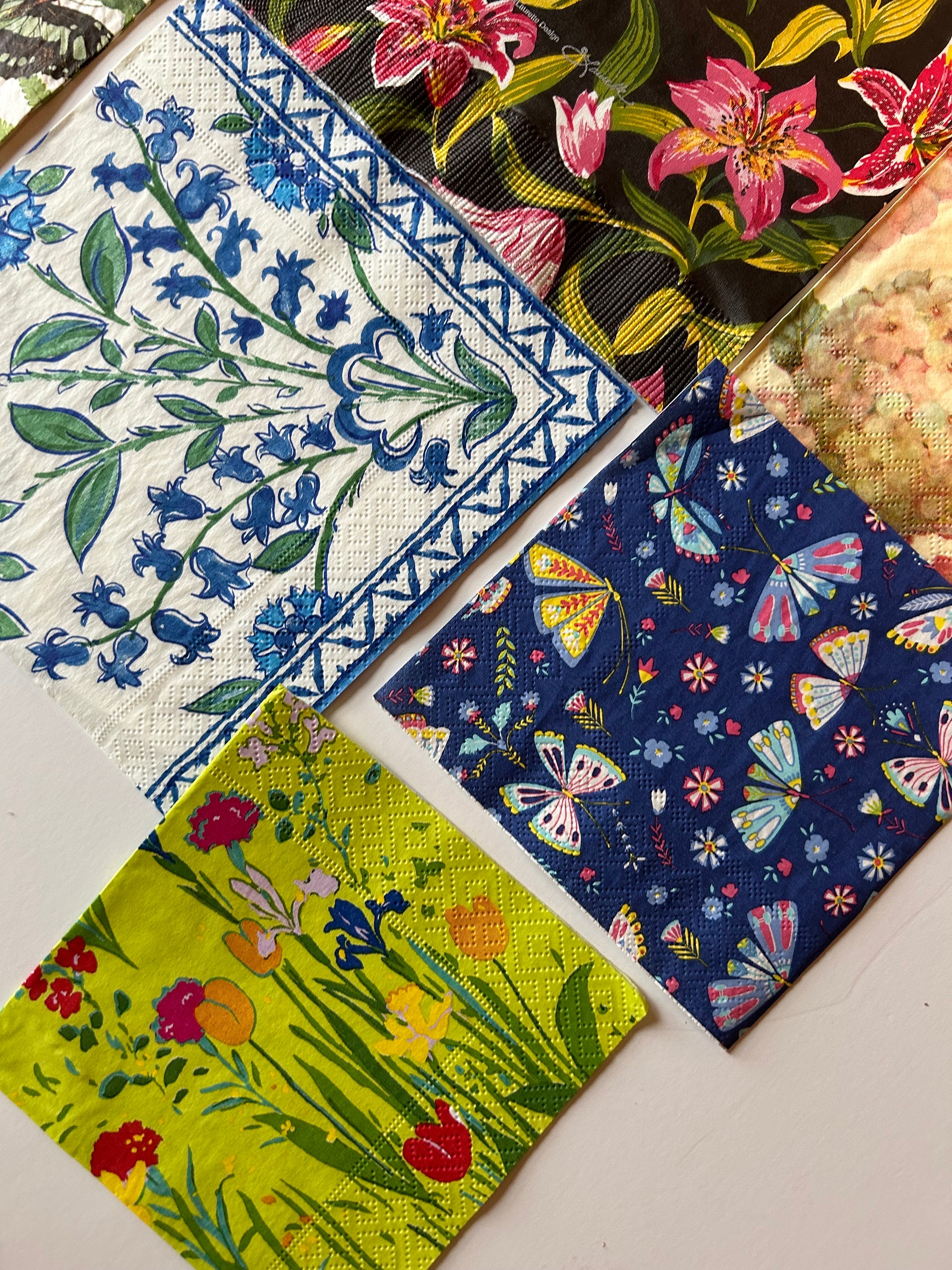 Flower Flora Paper Napkins SET of 15 Different Patterns Hydrangeas ...