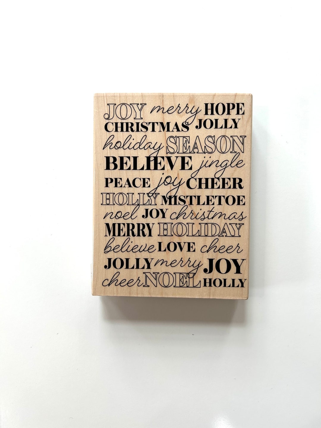 Extra Large Christmas Rubber Stamp Words Background Stamp Hope - Etsy