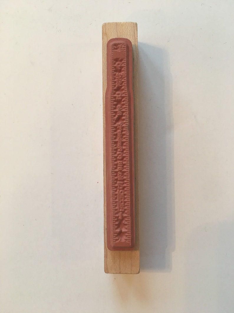 Hampton Arts 7 Gypsies Carpenter Wood Ruler Red Rubber Stamp Measuring ...