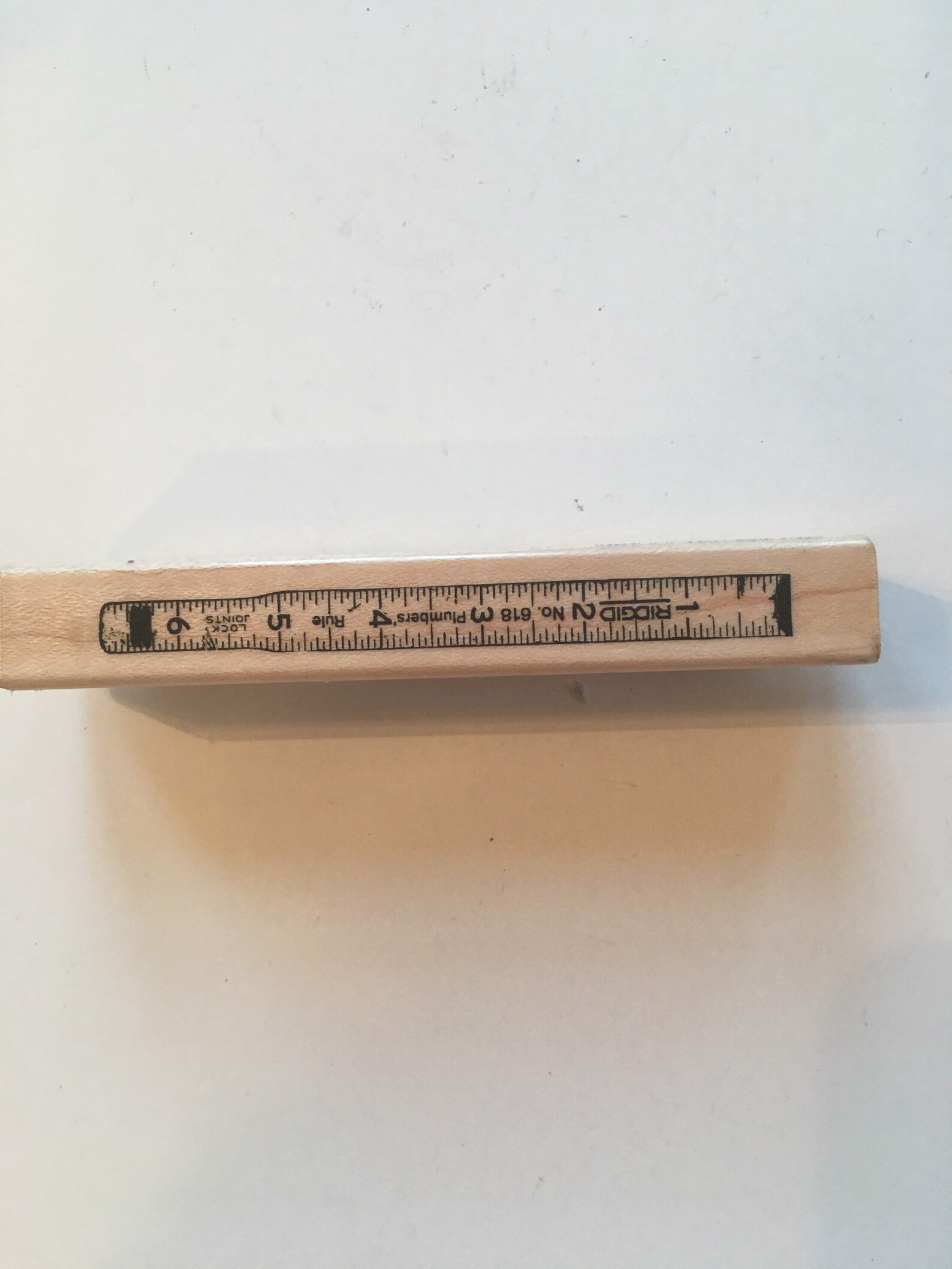 Hampton Arts 7 Gypsies Carpenter Wood Ruler Red Rubber Stamp Measuring ...