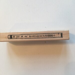Hampton Arts 7 Gypsies Carpenter Wood Ruler Red Rubber Stamp Measuring ...