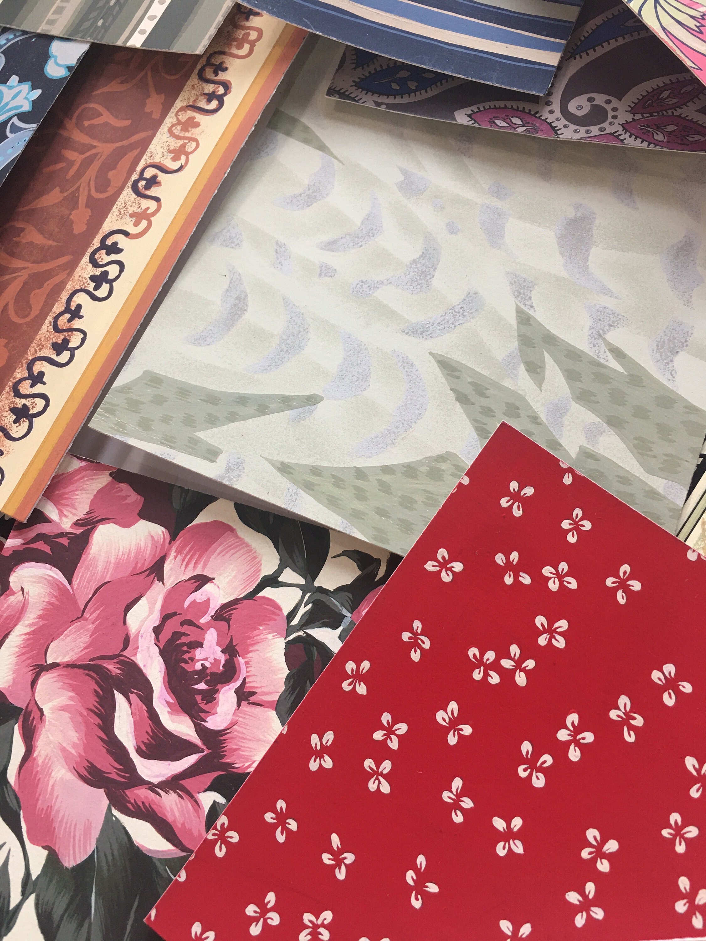Hand Painted Paper Scrap Bag 25 Pieces Journal Paper Grab Bag Unique ...