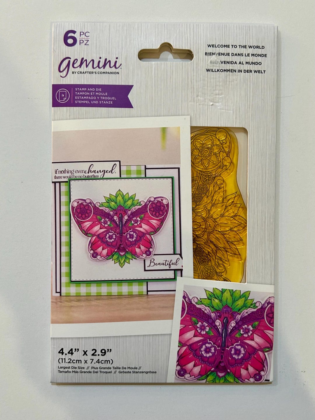 Gemini Butterfly Metal Die Cutter and Matching Butterfly Clear Stamp ...