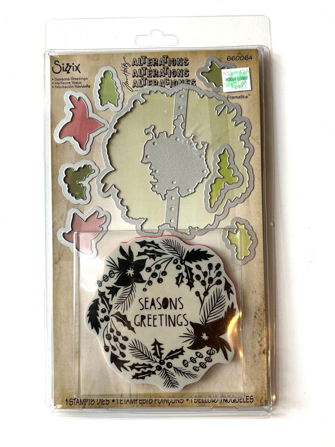 Sizzix Tim Holtz Alterations Christmas Metal Die Cutters Seasons ...