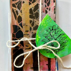 GELLI PRINTS Winter Abstract Index Cards Setof 20 Handprinted UNIQUE ...