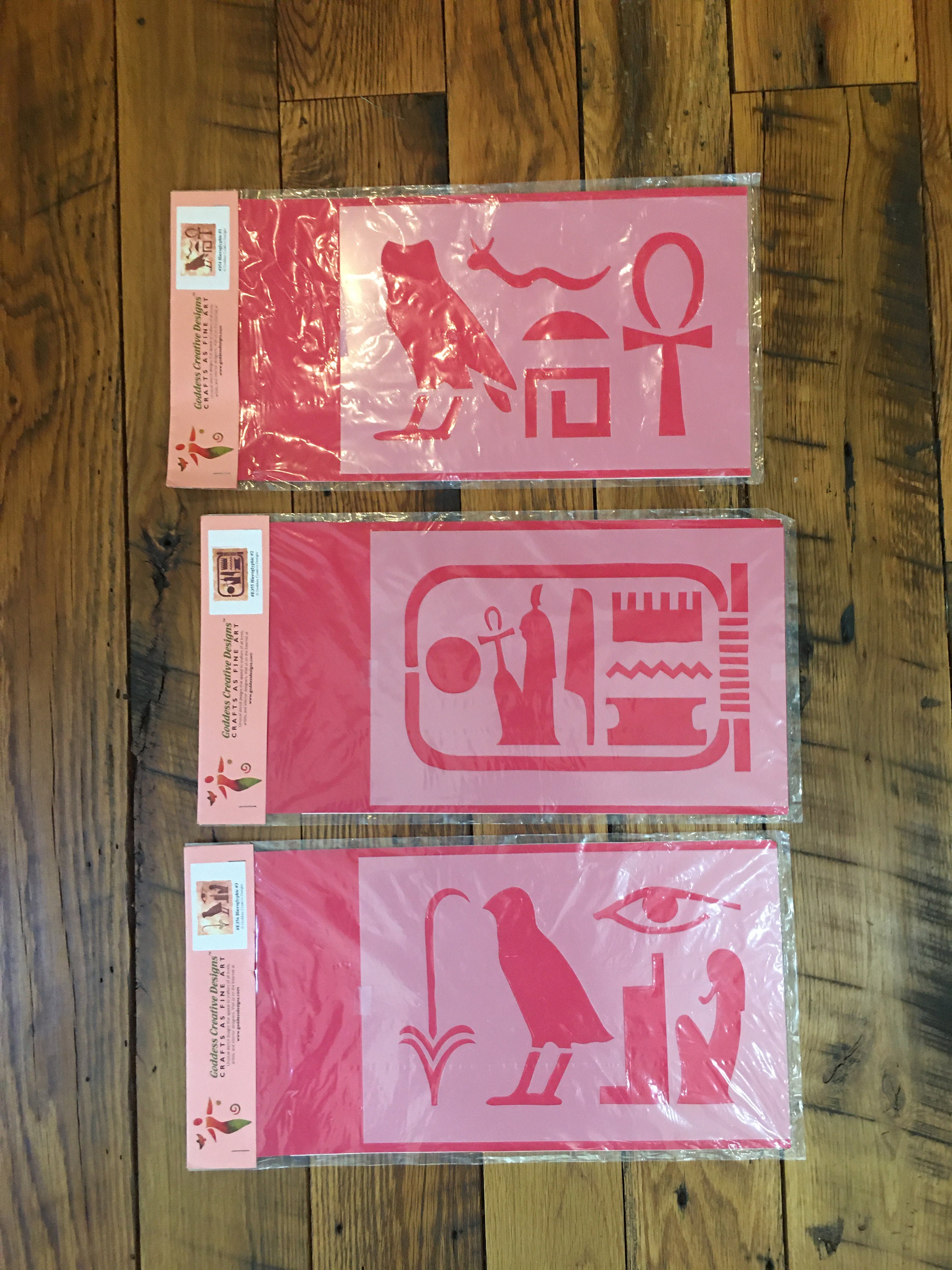 Stencil Creative Goddess Design SET of 3 Egyptian Motif Stencils Ankh ...