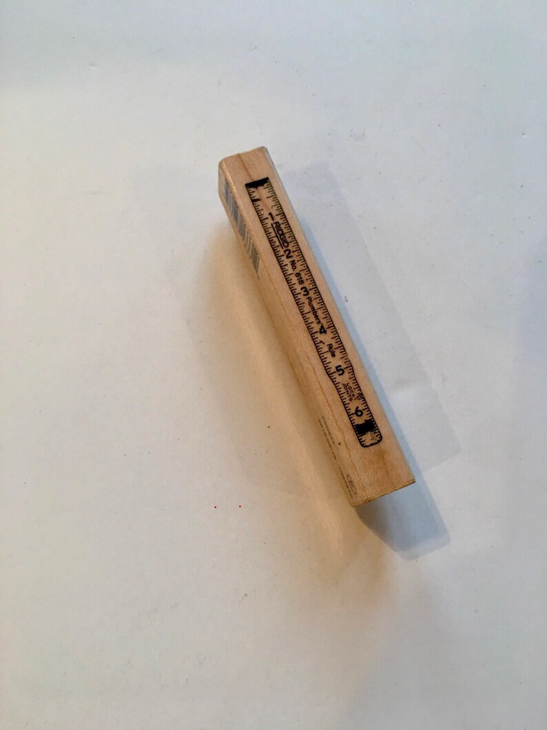 Hampton Arts 7 Gypsies Carpenter Wood Ruler Red Rubber Stamp Measuring ...