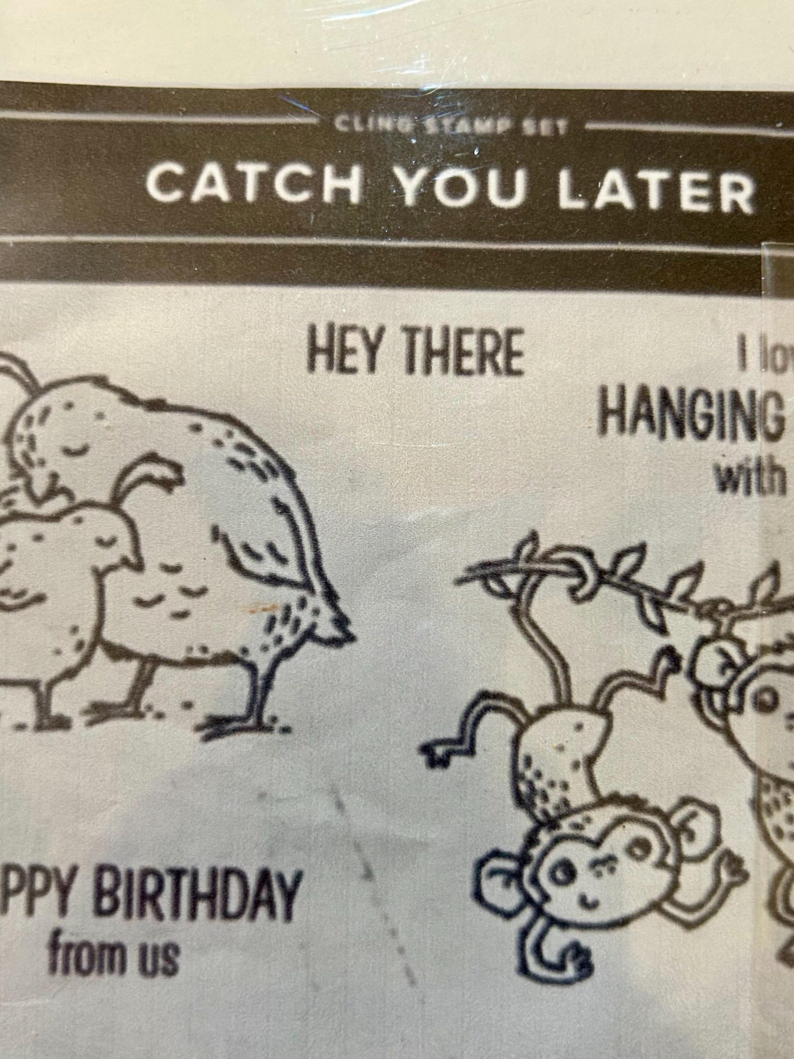 Stampin up Catch You Later Clear Stamps Cling Stamps NIP Cat Monkey ...