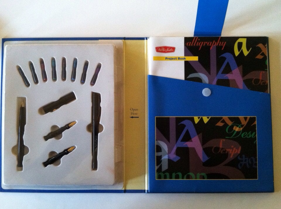 Boxed Set Calligraphy Writing Set 3 Pen Nibs 8 Inks Pens With Workbook ...