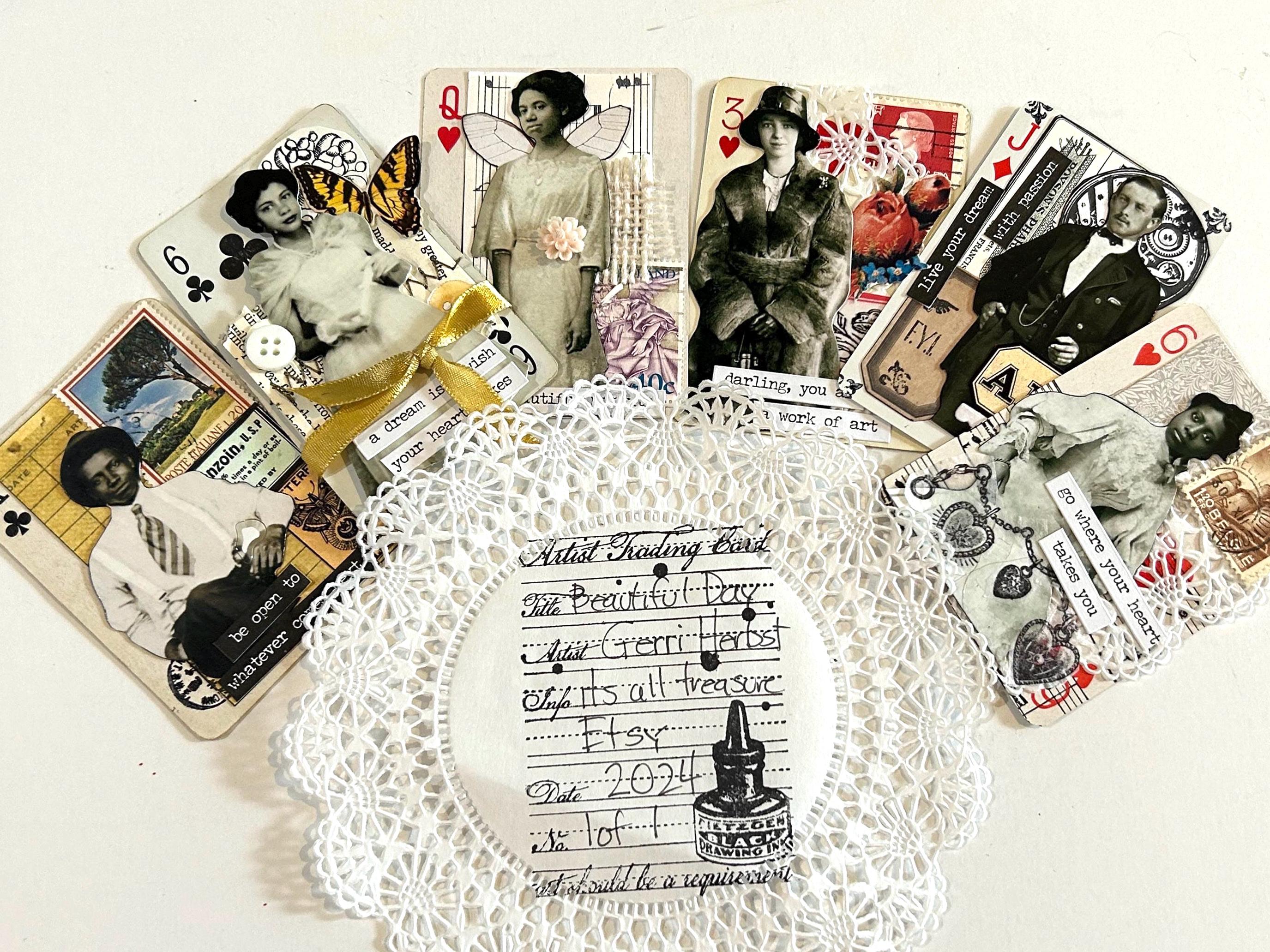 Artist Trading Cards ATC Mini Collage Vintage Inspired Ephemera ...