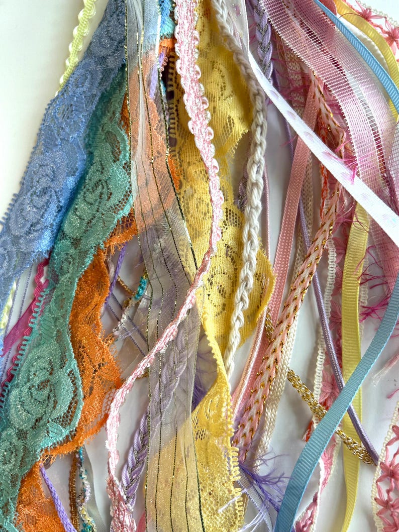 Ribbon Assortment 35 Yards Pastel Colors Gross Grain Satin Fibers ...