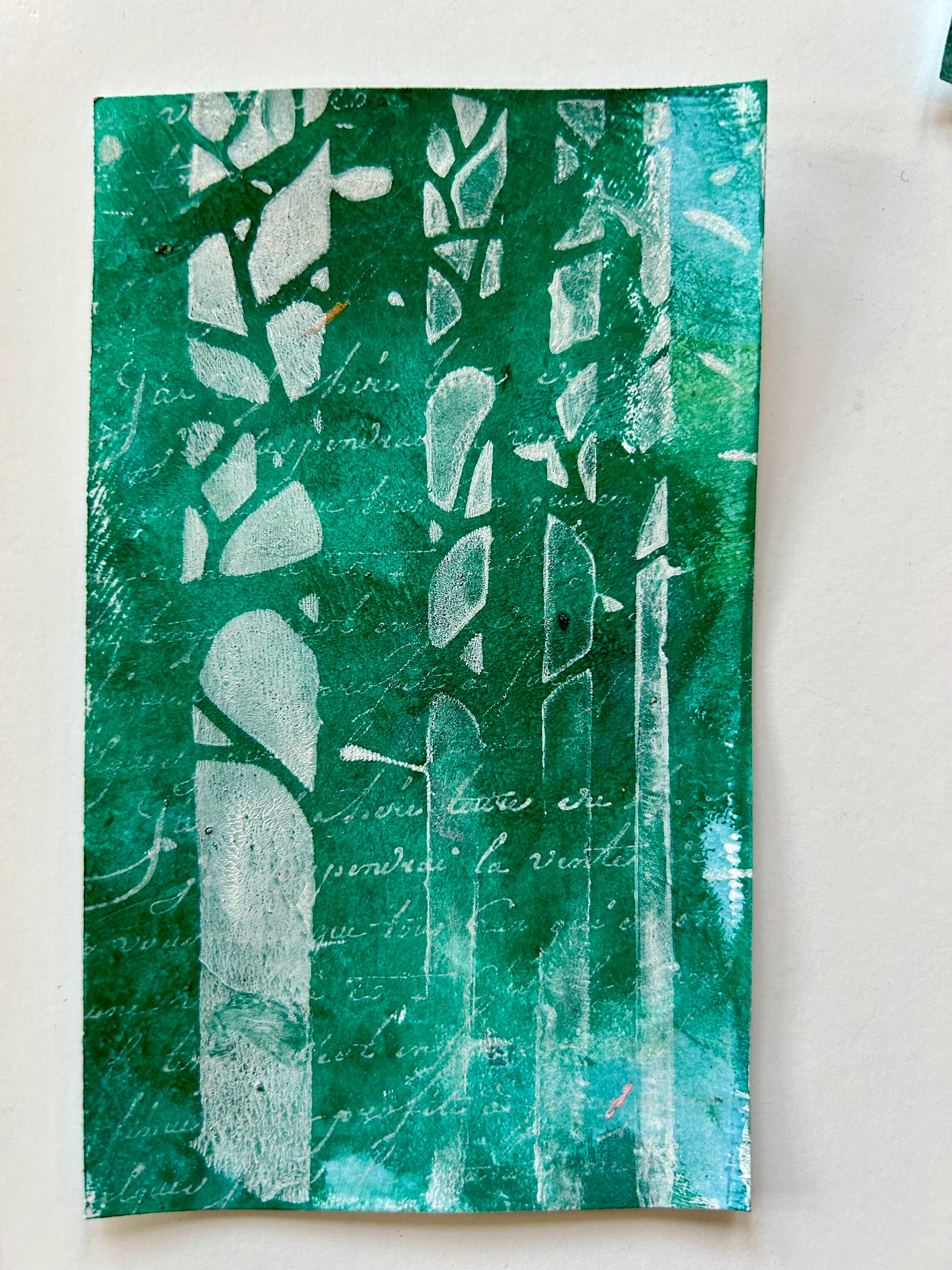 GELLI PRINTS Christmas Index Cards Set of 20 Handprinted UNIQUE Junk ...